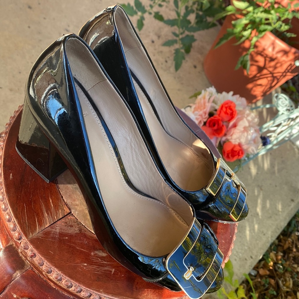 Tory Burch Black Patent Leather Maria Pumps Size :8.5 - Gem
